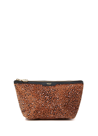 Wouf Kadın Bruna Leopar Desenli Deri Makyaj Çantası Kahverengi EU Wouf Kadın Bruna Leopar Desenli Deri Makyaj Çantası Kahverengi EU