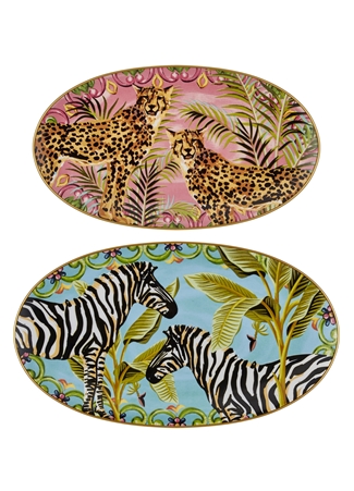 Chiara Alessi Giardino Desenli 2li Seramik Servis Tabağı Çok Renkli Chiara Alessi Giardino Desenli 2li Seramik Servis Tabağı Çok Renkli