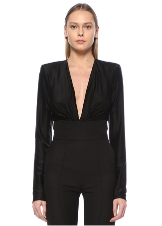 Alexandre Vauthier Kadın Siyah Düğüm Detaylı Bluz 38 IT Alexandre Vauthier Kadın Siyah Düğüm Detaylı Bluz 38 IT