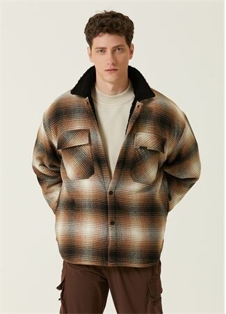 Represent Erkek Kahverengi Ekoseli Yün Dış Gömlek S EU Represent Erkek Kahverengi Ekoseli Yün Dış Gömlek S EU