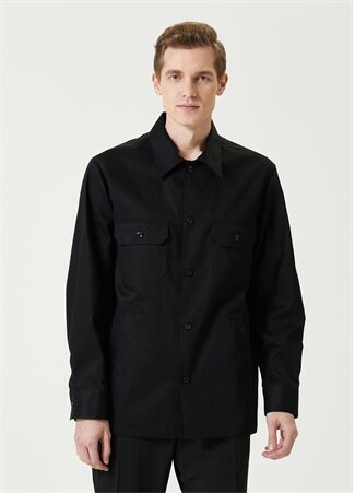 Alexander McQueen Erkek Siyah Logo Baskılı İngiliz Yaka Gömlek 6 UK Alexander McQueen Erkek Siyah Logo Baskılı İngiliz Yaka Gömlek 6 UK