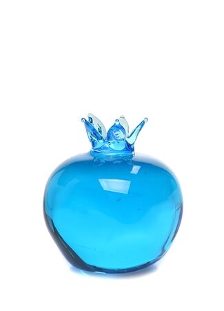 Nenartworld Turkuaz Nar Formlu Cam Obje Mavi