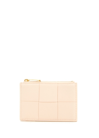 Bottega Veneta Kadın Krem Örgü Dokulu Deri Kartlık Pembe EU Bottega Veneta Kadın Krem Örgü Dokulu Deri Kartlık Pembe EU