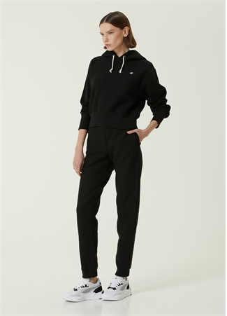 Champion Kadın Siyah Logo Nakışlı Jogger Eşofman XS EU
