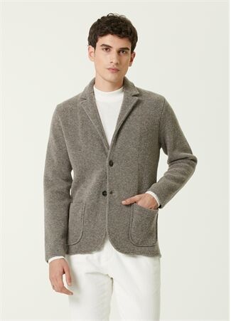 Maurizio Baldassari Erkek Gri Kelebek Yaka Yün Ceket 52 IT