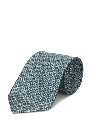 Pal Zileri Erkek Mavi Mikro Desenli İpek Kravat EU