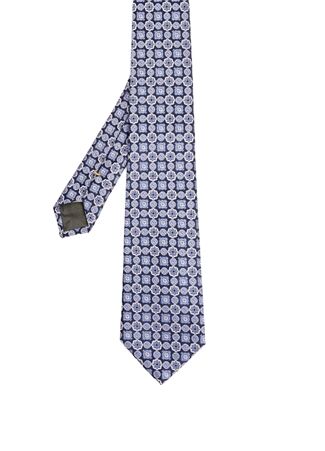 Canali Erkek Mavi Mikro Desenli İpek Kravat EU