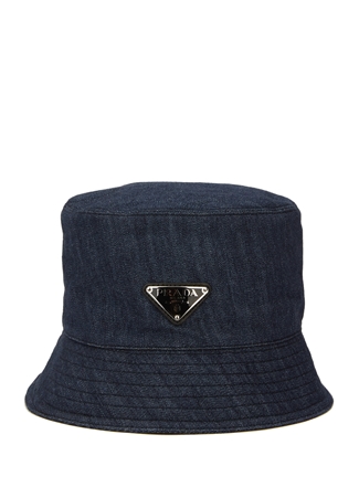 Prada Erkek Mavi Logo Detaylı Denim Bucket Şapka Siyah M EU Prada Erkek Mavi Logo Detaylı Denim Bucket Şapka Siyah M EU