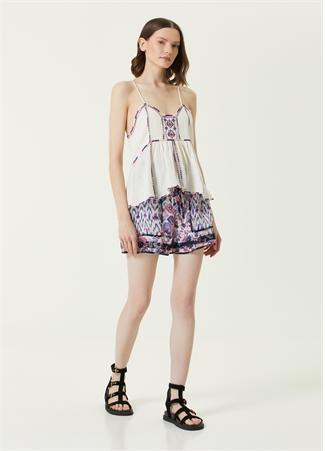 Etoile Isabel Marant Kadın Riolmy Ekru Desenli Şort Mavi 34 FR