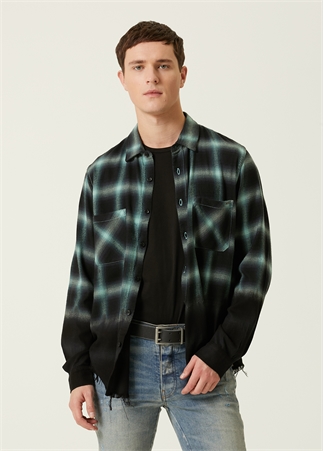 Amiri Erkek Siyah Yeşil Kareli Gömlek L EU Amiri Erkek Siyah Yeşil Kareli Gömlek L EU