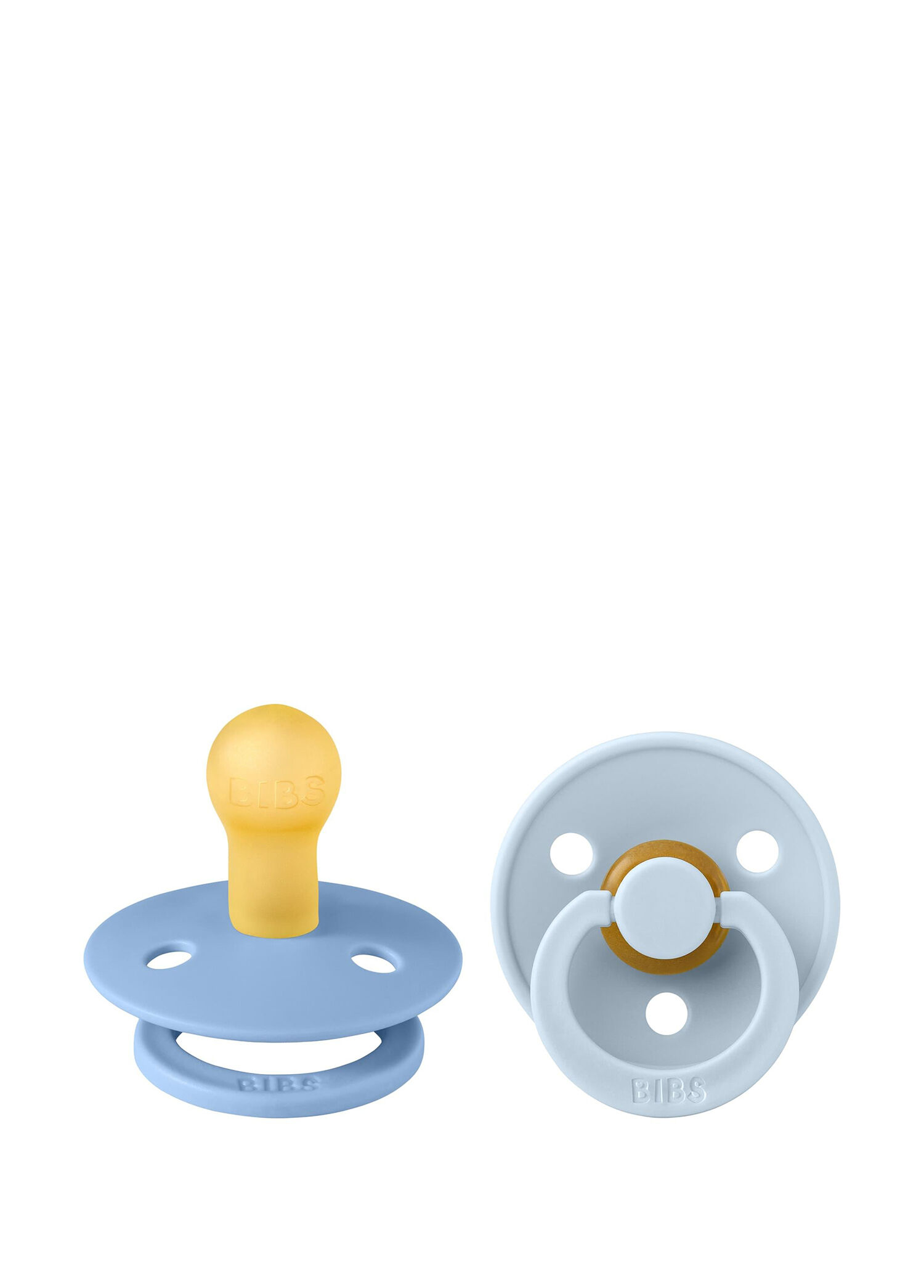 Bibs - Colour Sky Blue Baby Blue 0-6 Months Rubber 2-Pack Pacifier