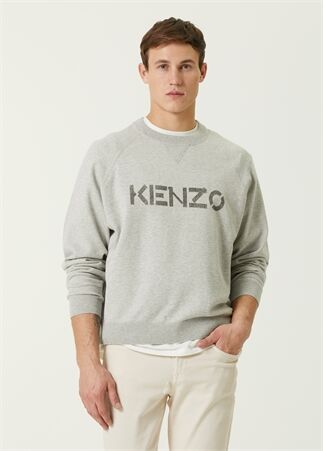 Kenzo Erkek Gri Logolu Yün Kazak S EU