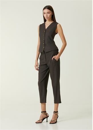 Muse For All Kadın Amy Kahverengi Yün Pantolon 36 EU