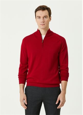 Hemington Erkek Wesley Kırmızı Yakası Fermuarlı Yün Kazak L EU Hemington Erkek Wesley Kırmızı Yakası Fermuarlı Yün Kazak L EU