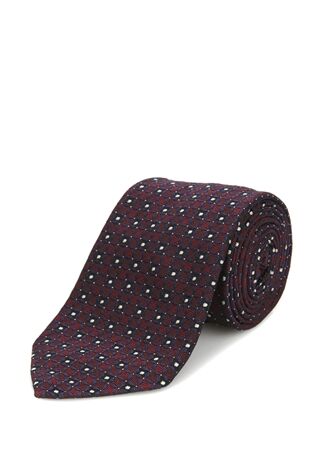 Beymen Collection Erkek Bordo Mikro Desenli İpek Kravat EU IT