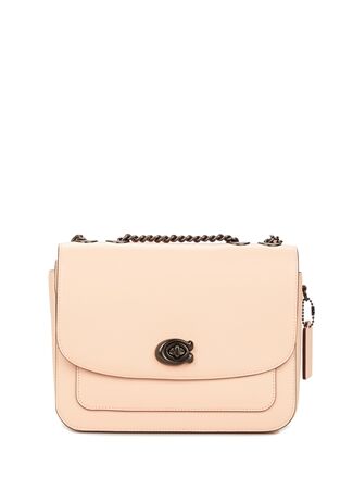Coach Kadın Pembe Logolu Deri Omuz Çantası EU