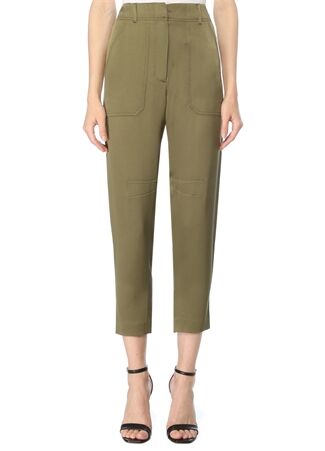 Veronica Beard Kadın Haki Yüksek Bel Pantolon 2 US