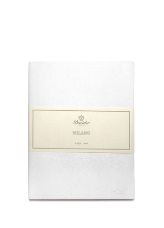 Pineider Erkek Milano Small Beyaz Deri Kaplı Defter Eu