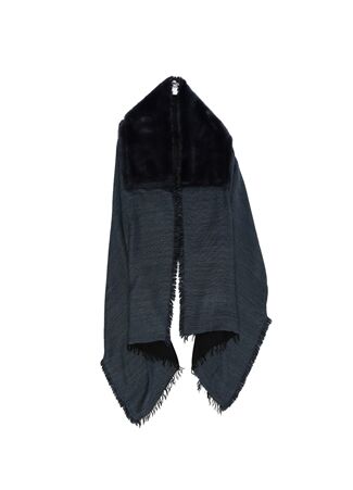 Gaynor Kadın Mavi Yaka Detaylı Şal EU Gaynor Kadın Mavi Yaka Detaylı Şal EU