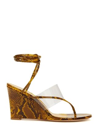 Bettina Vermillon Kadın Sarı Desenli Sandalet 36 EU
