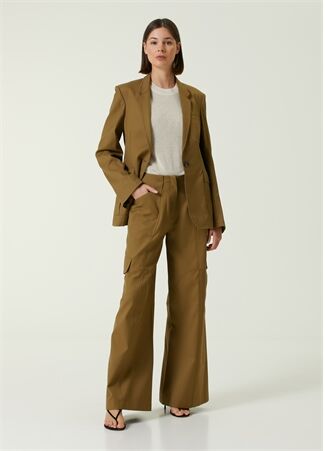 Petar Petrov Kadın Haki Bol Paça Kargo Pantolon 36 FR Petar Petrov Kadın Haki Bol Paça Kargo Pantolon 36 FR