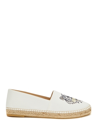 Kenzo Kadın Beyaz Logo Detaylı Deri Espadril 36 EU Kenzo Kadın Beyaz Logo Detaylı Deri Espadril 36 EU