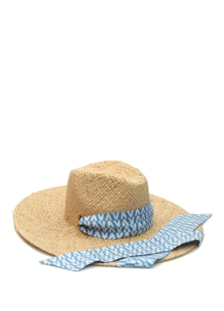 Valentino Garavani Kadın Bej Mavi Logo Detaylı Hasır Şapka Siyah M EU Valentino Garavani Kadın Bej Mavi Logo Detaylı Hasır Şapka Siyah M EU