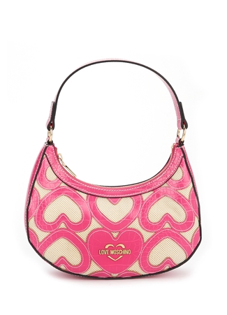 Love Moschino Kadın Pembe Kalp Detaylı Omuz Çantası EU Love Moschino Kadın Pembe Kalp Detaylı Omuz Çantası EU