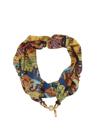 Etro Kadın Colorblocked Desenli İpek Kolye EU Etro Kadın Colorblocked Desenli İpek Kolye EU