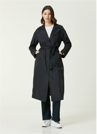 Herno Kadın Siyah Beli Kuşaklı Palto 40 IT