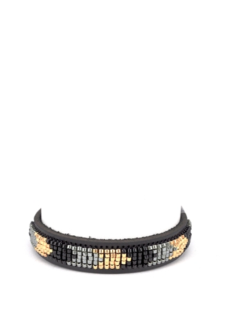 Beadberry Kadın Colorblocked Boncuklu Deri Bileklik EU