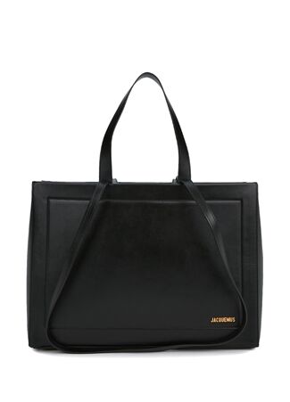 Jacquemus Kadın Le Cabas Siyah Deri Alışveriş Çantası EU Jacquemus Kadın Le Cabas Siyah Deri Alışveriş Çantası EU