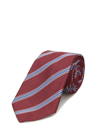 Pal Zileri Erkek Kırmızı Mavi Verev Çizgili İpek Kravat EU Pal Zileri Erkek Kırmızı Mavi Verev Çizgili İpek Kravat EU