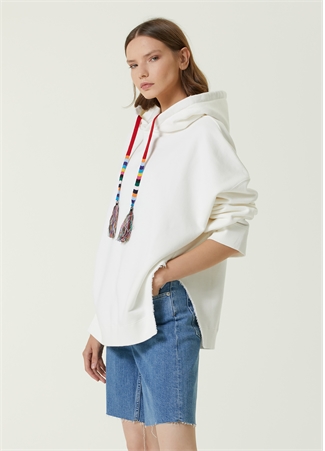 Etro Kadın Beyaz Kapüşonlu Logo Baskılı Sweatshirt S EU Etro Kadın Beyaz Kapüşonlu Logo Baskılı Sweatshirt S EU