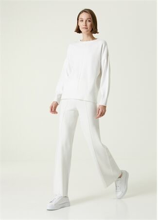 Join Us Kadın Ekru Dekoratif Dikişli Pantolon Bej S/M EU