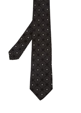 Beymen Collection Erkek Siyah Karışık Desenli İpek Kravat EU IT