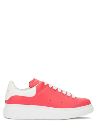 Alexander McQueen Kadın Oversize Pembe Beyaz Deri Sneaker 38 EU