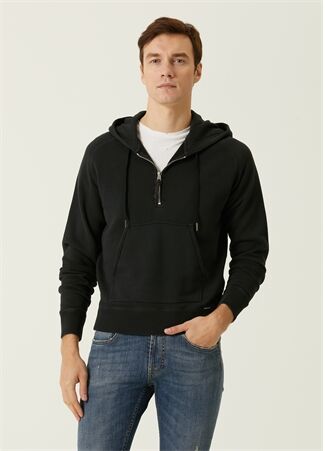 Tom Ford Erkek Siyah Kapüşonlu Sweatshirt 52 IT