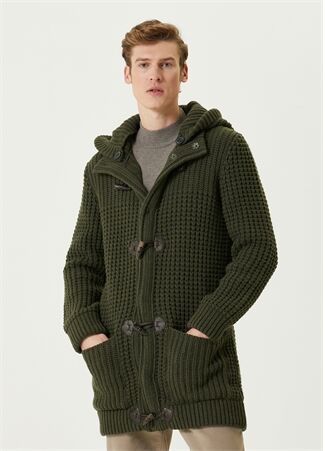 Beymen Collection Erkek Haki Kapüşonlu Yün Hırka S EU Beymen Collection Erkek Haki Kapüşonlu Yün Hırka S EU