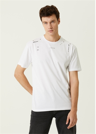 Academia Erkek Beyaz Slogan Baskılı Kuş Gözü Detaylı T-shirt XS EU Academia Erkek Beyaz Slogan Baskılı Kuş Gözü Detaylı T-shirt XS EU