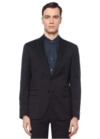 Cerimonia Erkek Lacivert Kelebek Yaka Yün Ceket 50 IT
