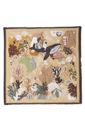 Wild Kadın Bej Karışık Desenli Eşarp EU