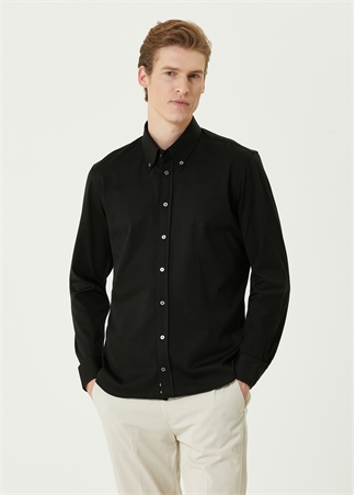 Beymen Collection Erkek Slim Fit Siyah Düğmeli Yaka Jersey Gömlek 38 Eu Beymen Collection Erkek Slim Fit Siyah Düğmeli Yaka Jersey Gömlek 38 Eu