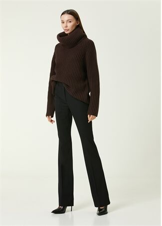 Michael Kors Kadın Siyah Yırtmaçlı Streç Yün Gabardin Pantolon 8 US Michael Kors Kadın Siyah Yırtmaçlı Streç Yün Gabardin Pantolon 8 US