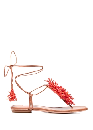 Aquazzura Kadın Taba Boncuk İşleme Detaylı Deri Sandalet Turuncu 36 Eu Aquazzura Kadın Taba Boncuk İşleme Detaylı Deri Sandalet Turuncu 36 Eu