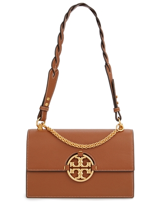 Tory Burch Kadın Taba Logolu Deri Omuz Çantası Turuncu EU Tory Burch Kadın Taba Logolu Deri Omuz Çantası Turuncu EU