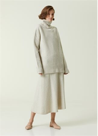 Joseph Kadın Ekru Nopeli Midi Yün Etek Bej XS EU Joseph Kadın Ekru Nopeli Midi Yün Etek Bej XS EU