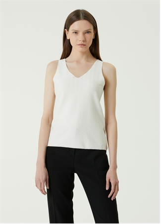 Emporio Armani Kadın Beyaz Zikzak Dokulu Bluz 44 IT Emporio Armani Kadın Beyaz Zikzak Dokulu Bluz 44 IT