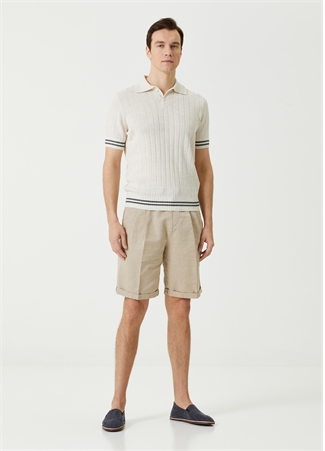 Brunello Cucinelli Erkek Bej Keten Bermuda Kahverengi 46 IT Brunello Cucinelli Erkek Bej Keten Bermuda Kahverengi 46 IT