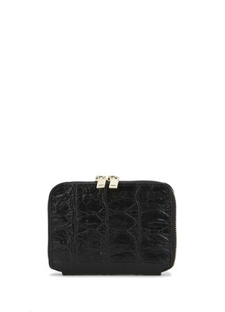 Beymen Club Kadın Siyah Krokodil Dokulu Deri Cüzdan EU